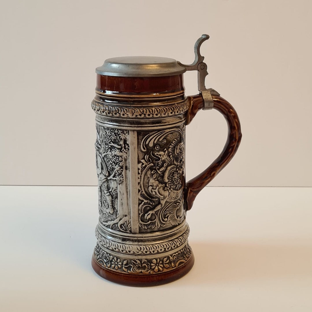 Original Gerz Large Size Beer Stein Lidded Zinn Beer - Etsy