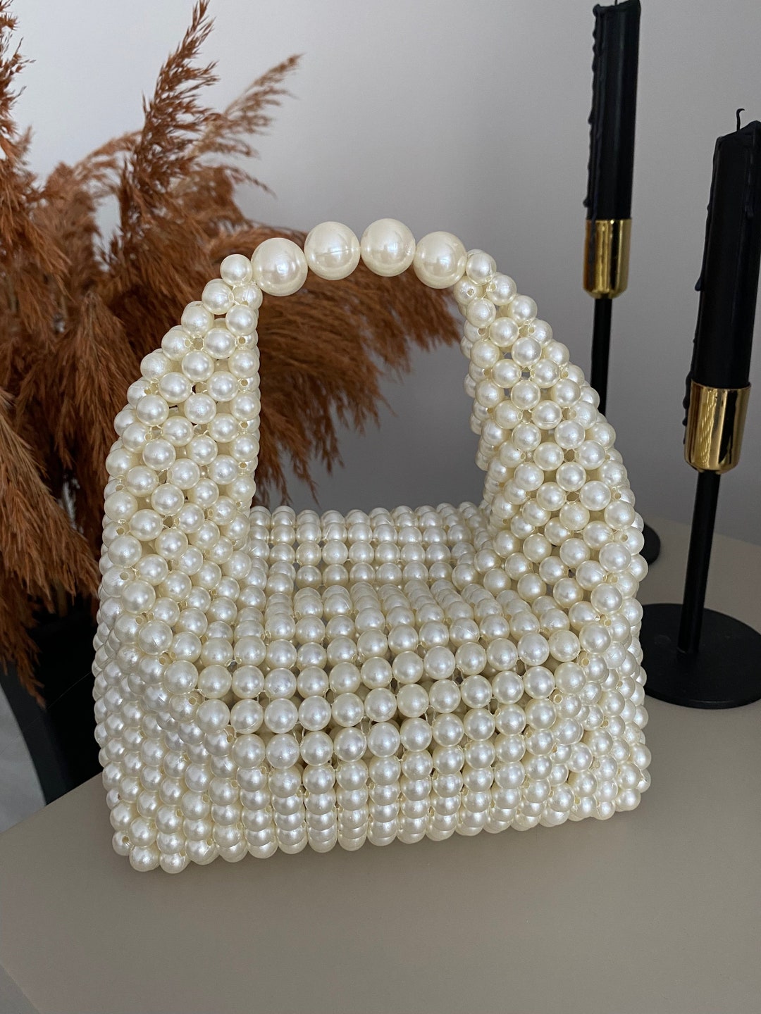 Pearl Beaded Bag, Pearl Clutch Bag, Wedding Clutch Bag, Birthday Gift ...