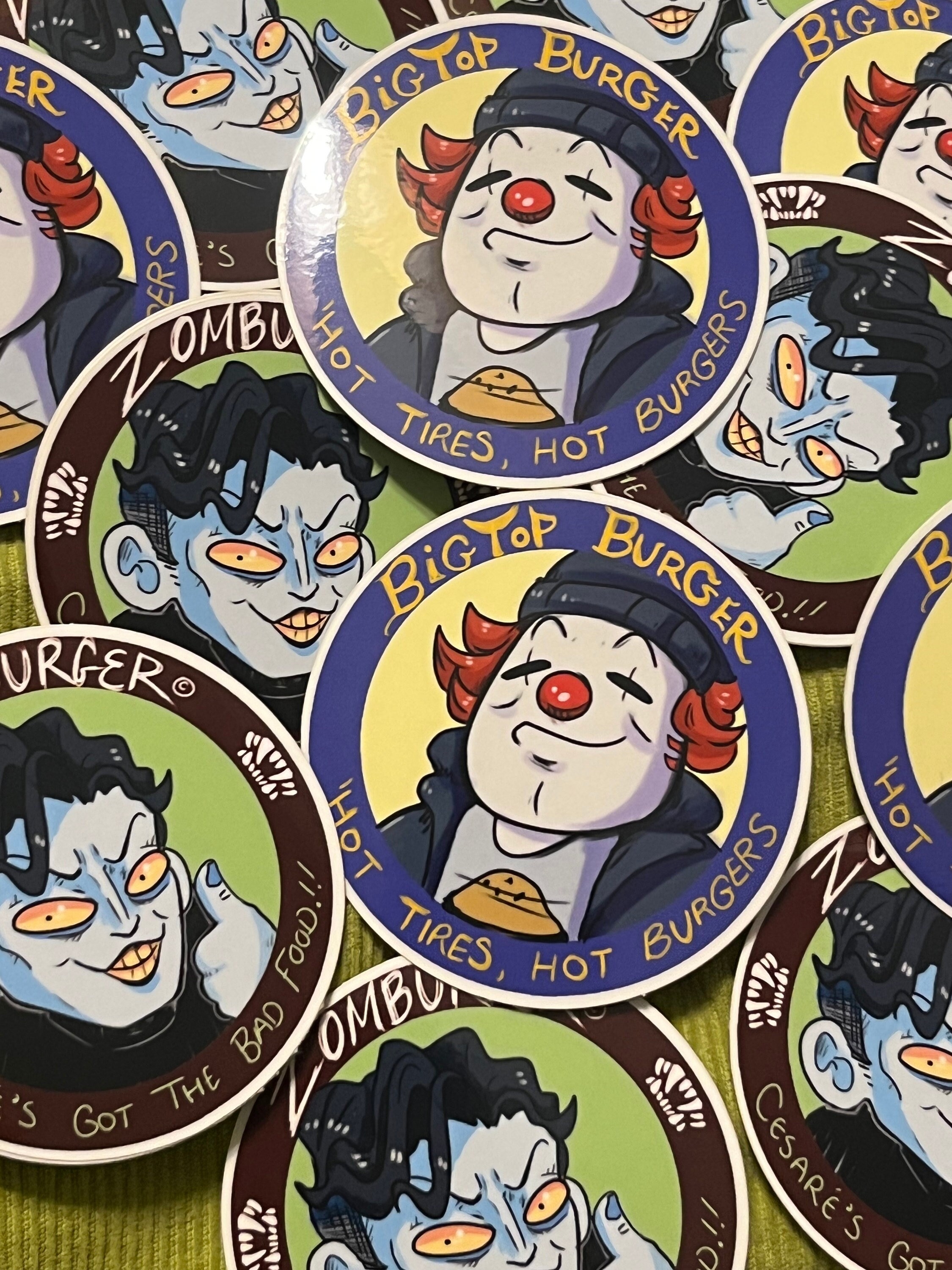 BIGTOP BURGER Bigtop Burger and Zomburger Burger Stickers Steve ...
