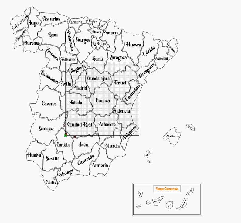 Spain Vector Map SVG, Ai, DXF, LBRN2 - Etsy