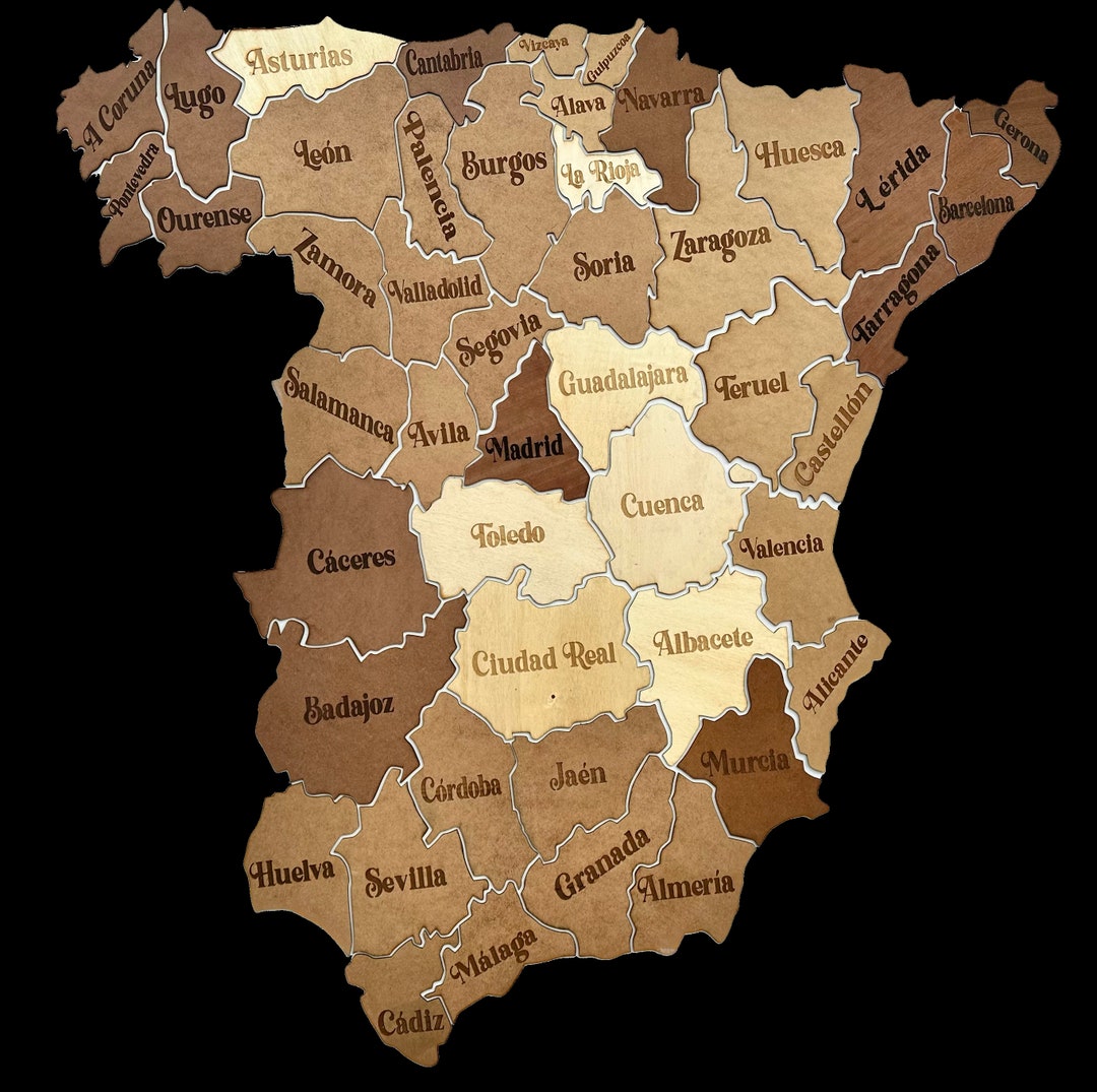 Spain Vector Map SVG, Ai, DXF, LBRN2 - Etsy