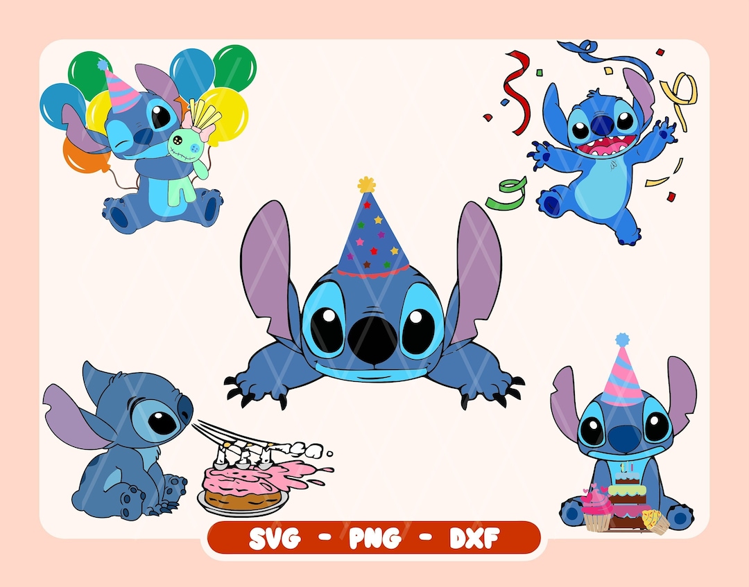 Paquete cumpleaños Svg Png / Lilo y Stitch Svg / Cumpleañera Png ...