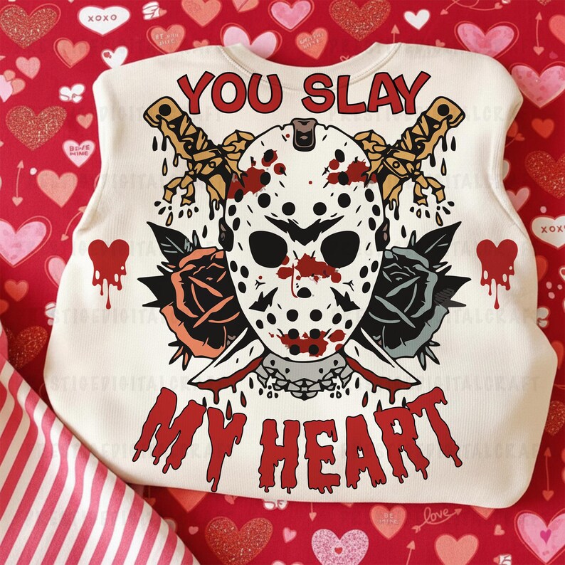 You Slay My Heart SVG, Horror Valentine's Day Svg, Scary Svg, Printable ...