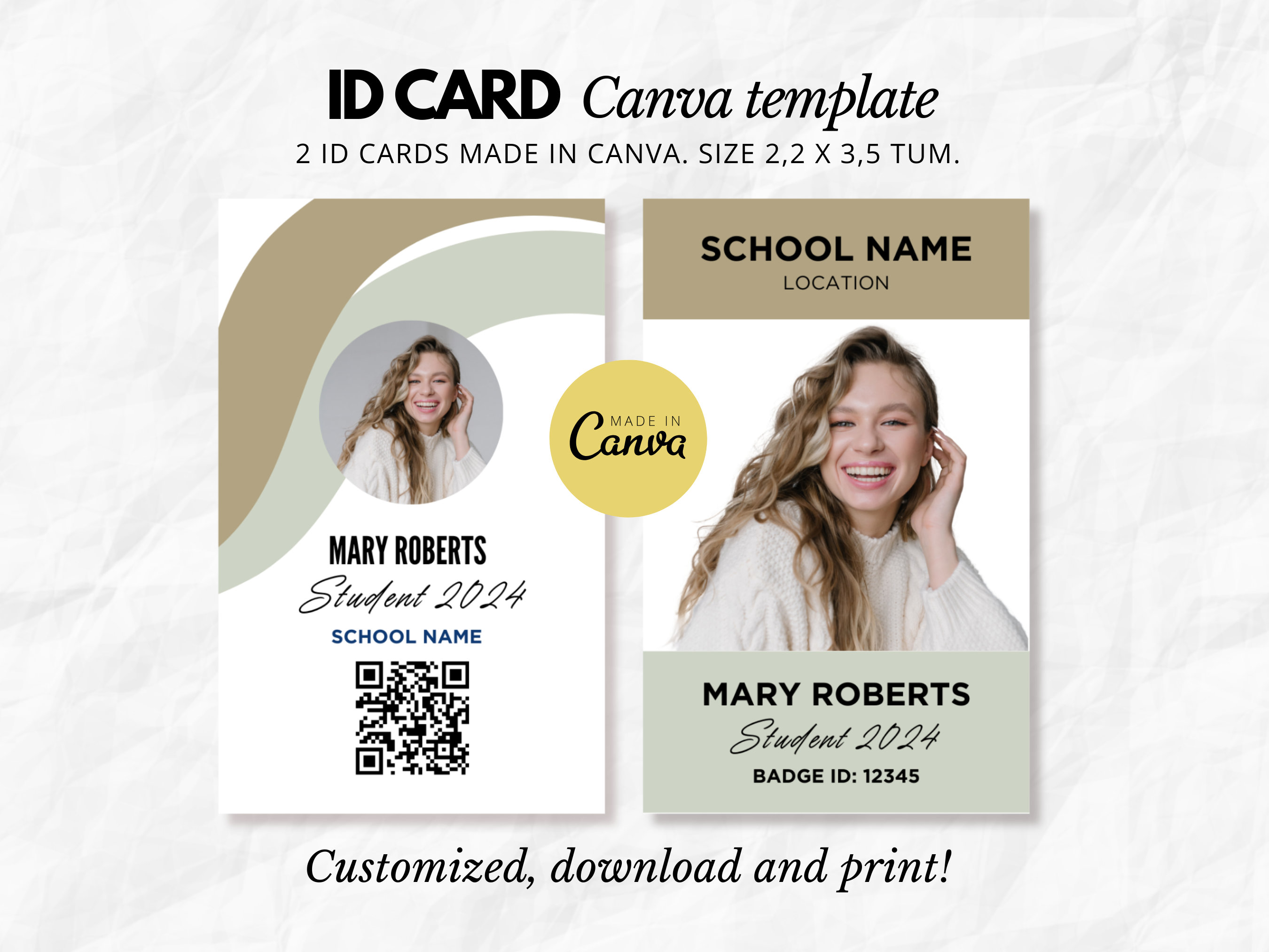 Printable Name Card Template I Diy Badge Label I Badge I Editable in ...