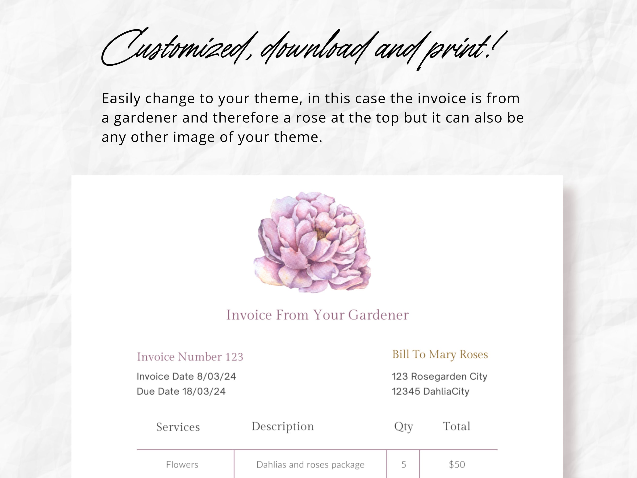 Elegant Invoice Canva Template, Printable Receipt for Small Businesses ...
