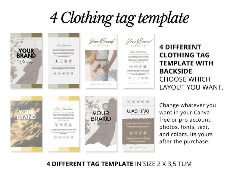 Editable Clothing Tag Template Custom Clothing Tags Printable Hang Tag ...