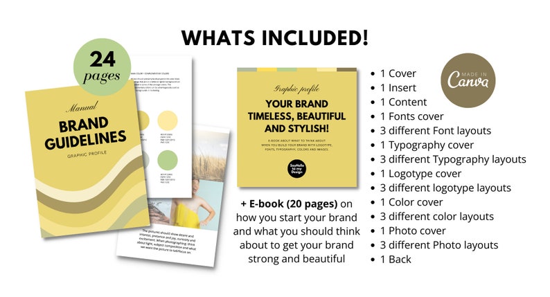 Brand Guidelines Canva Template Small Business Graphic Profile Colors ...