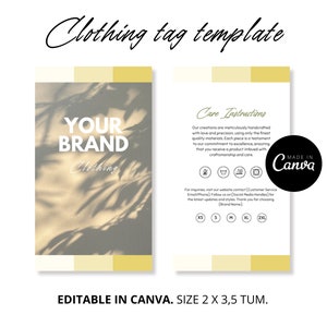 Editable Clothing Tag Template | Custom Clothing Tags | Printable Hang ...