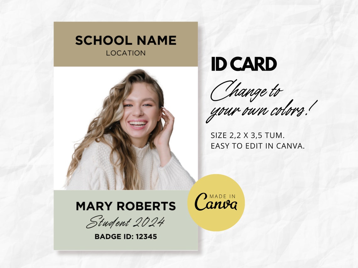 Printable Name Card Template I Diy Badge Label I Badge I Editable in ...