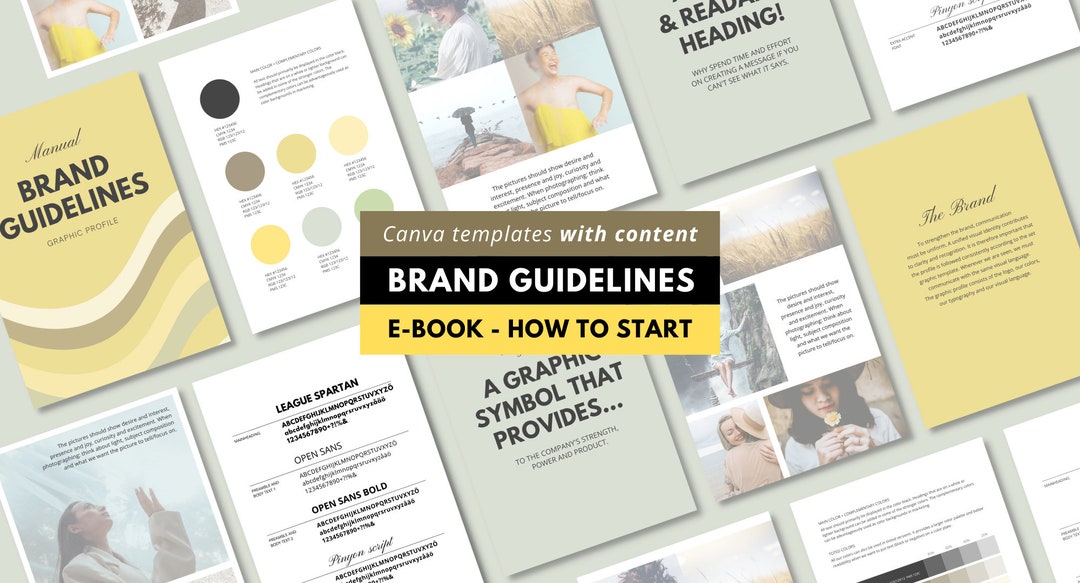 Brand Guidelines Canva Template Small Business Graphic Profile Colors ...
