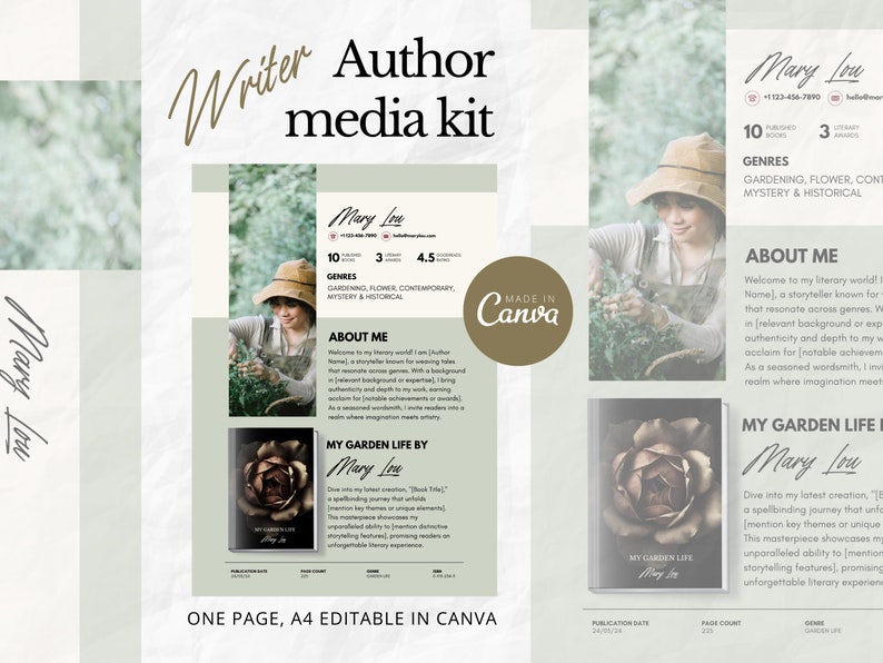 Writer and Author Media Kit I Press Kit I Book Release I Garden I ...