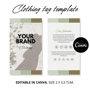 Editable Clothing Tag Template | Custom Clothing Tags | Printable Hang ...