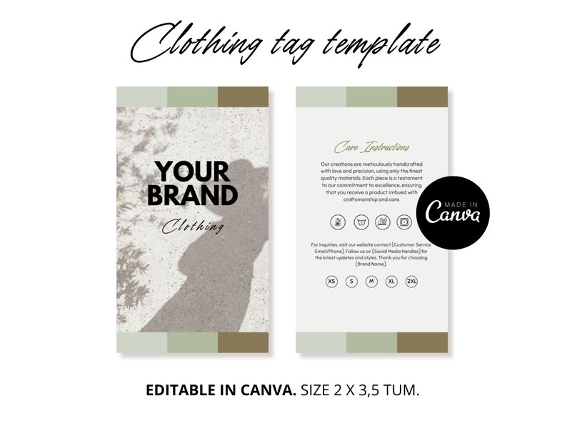 Editable Clothing Tag Template Custom Clothing Tags Printable Hang Tag ...