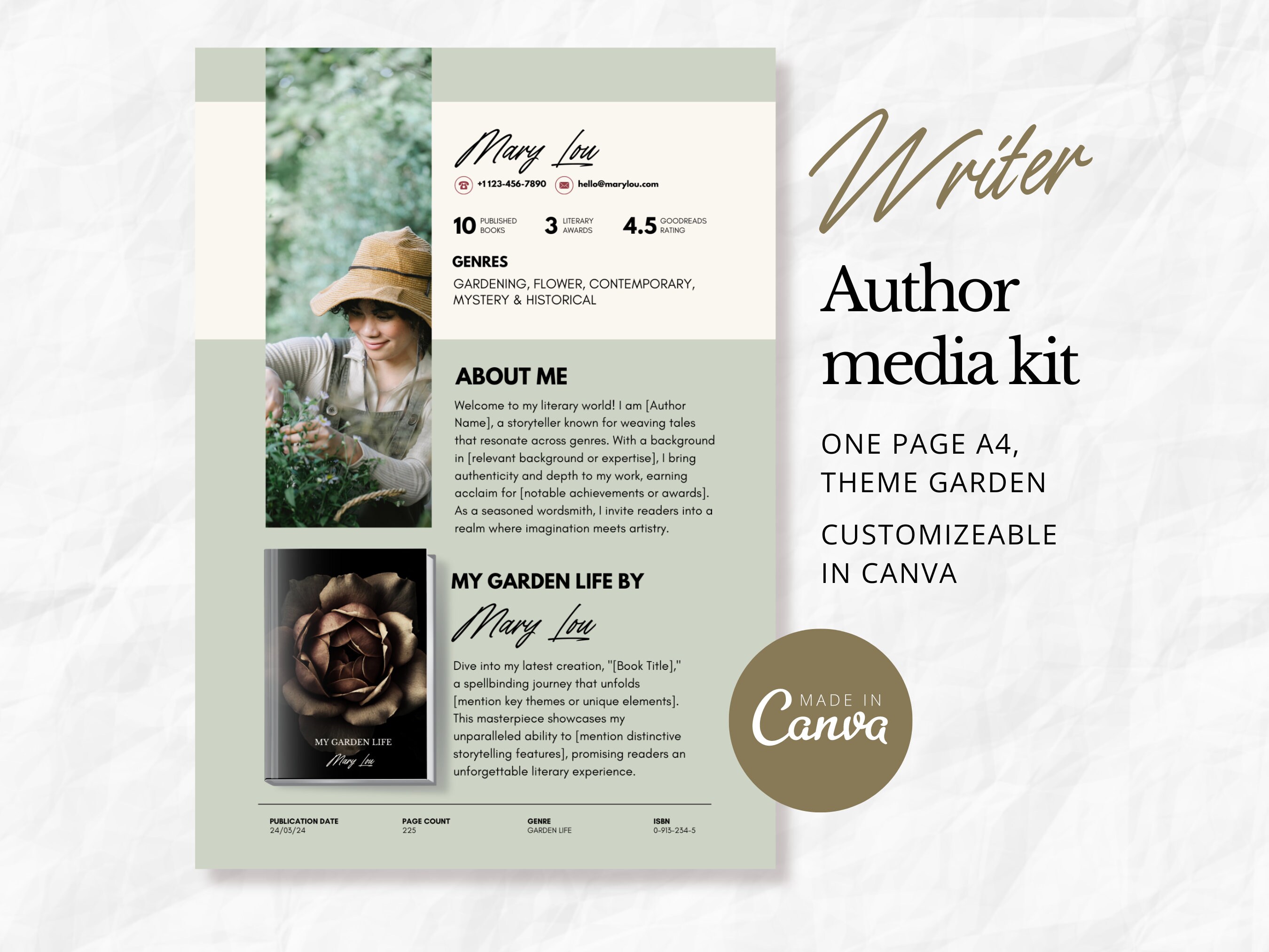 Writer and Author Media Kit I Press Kit I Book Release I Garden I ...