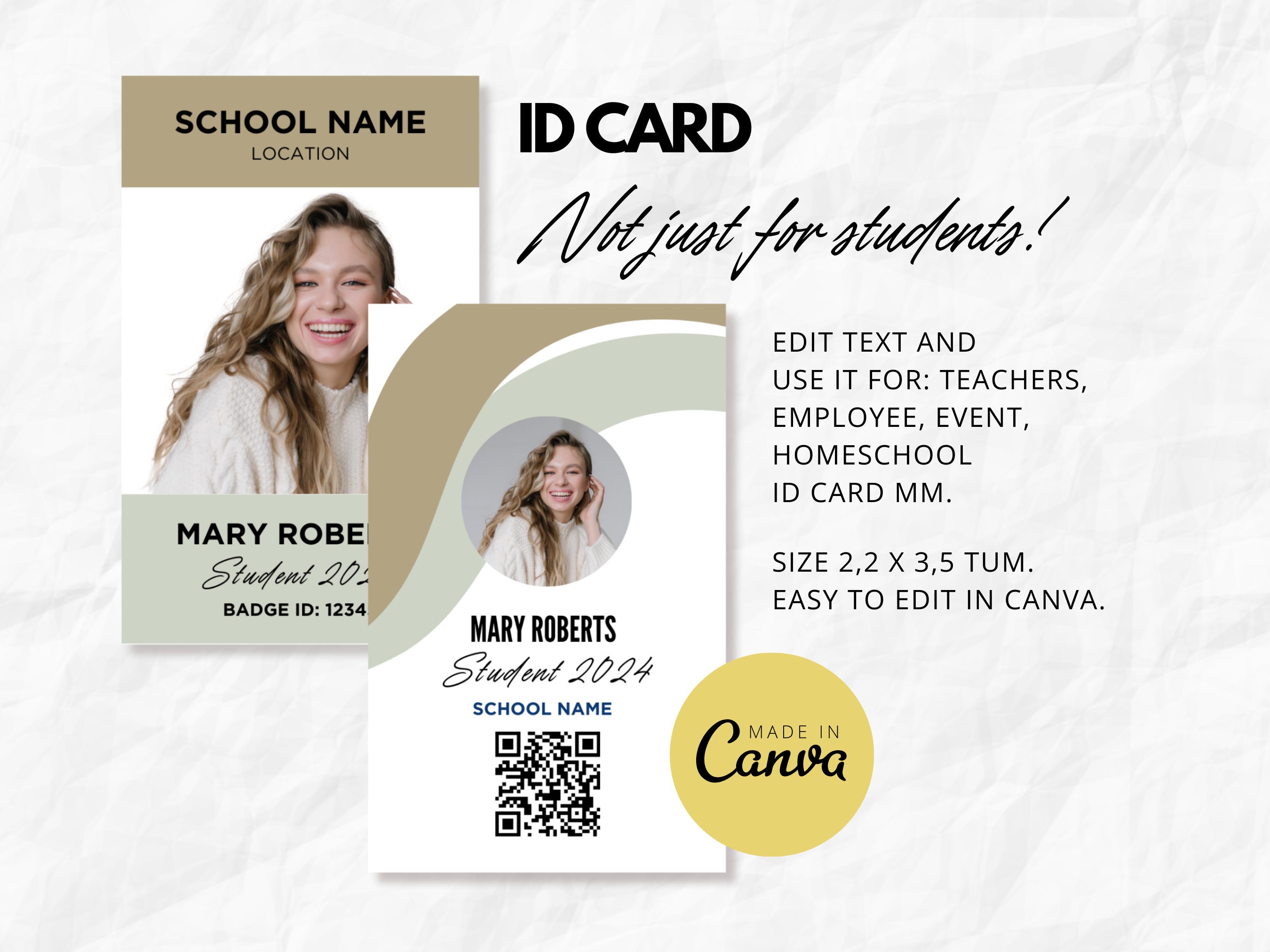 Printable Name Card Template I Diy Badge Label I Badge I Editable in ...