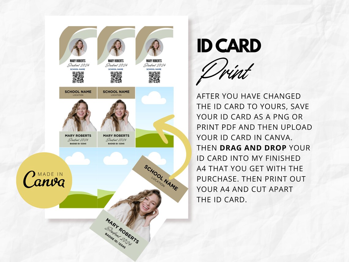 Printable Name Card Template I Diy Badge Label I Badge I Editable in ...