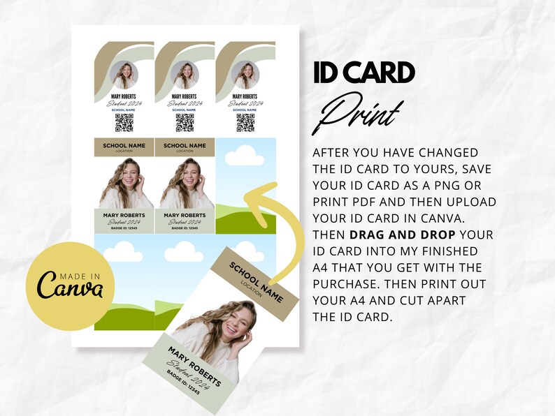 Printable Name Card Template I Diy Badge Label I Badge I Editable in ...