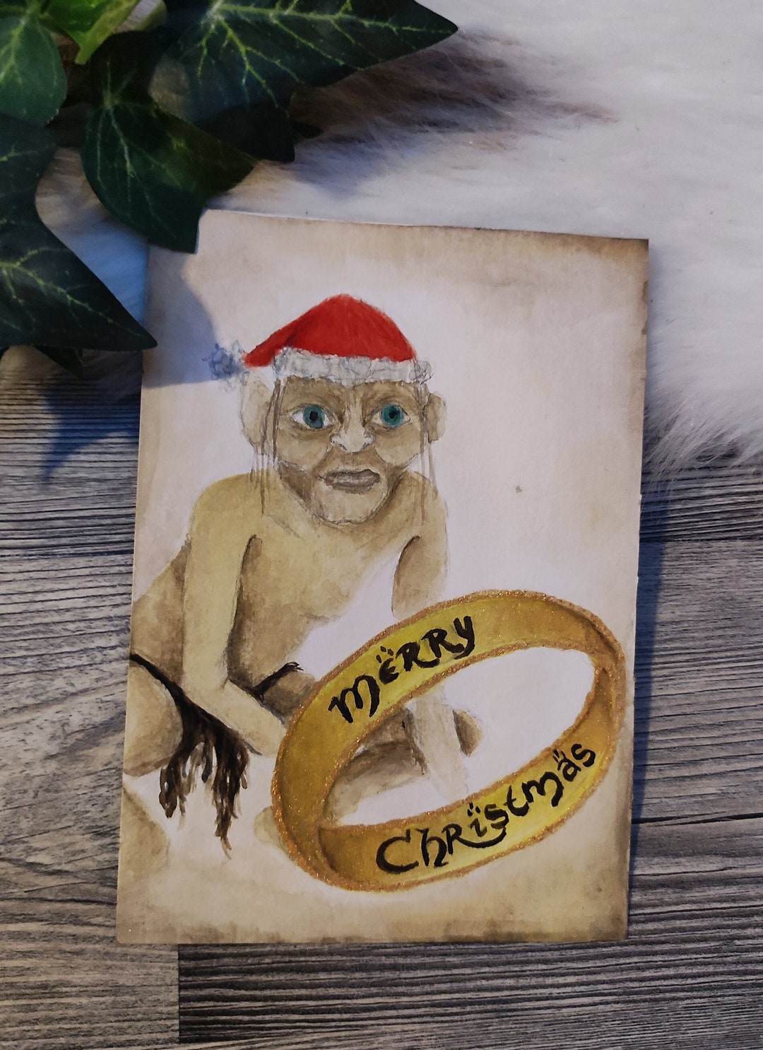 Christmas Card Gollum Lord of the Rings - Etsy