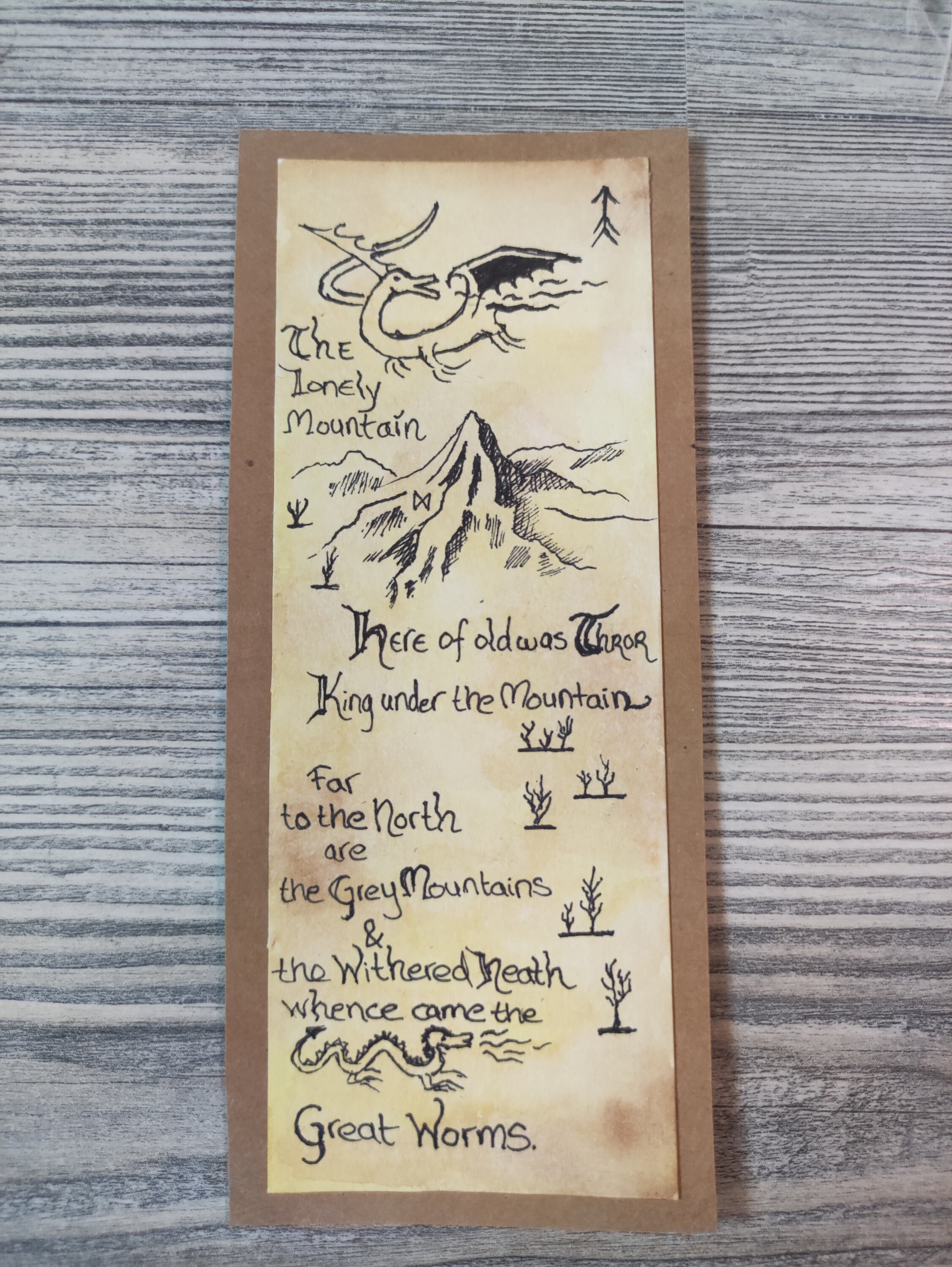 Hand-painted Bookmark Hobbit Map - Etsy