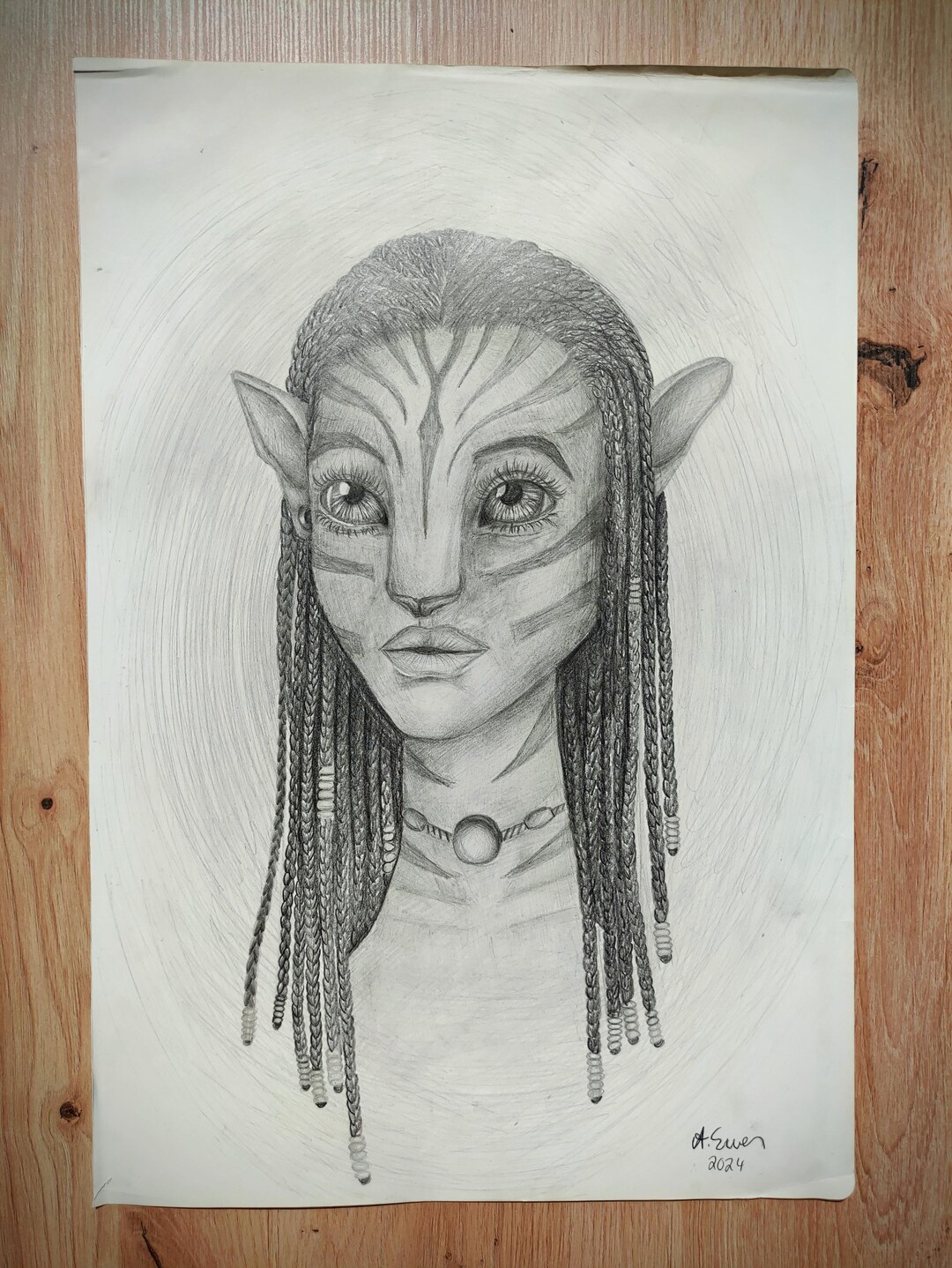 Hand-painted Pencil Drawing of Neytiri From Avatar - Etsy