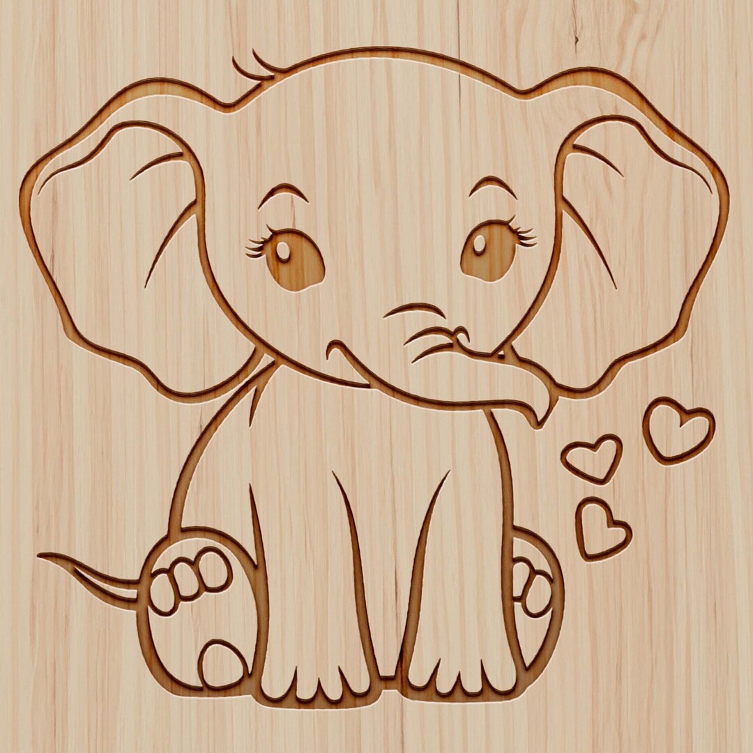 Baby Elephant SVG, Cute Elephant Girl, Cut File Elephant Outline, Baby ...