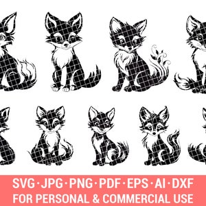 9 Fox Svg Bundle, Fox Svg, Forest Animal Svg, Fox Cricut, Fox Clipart ...