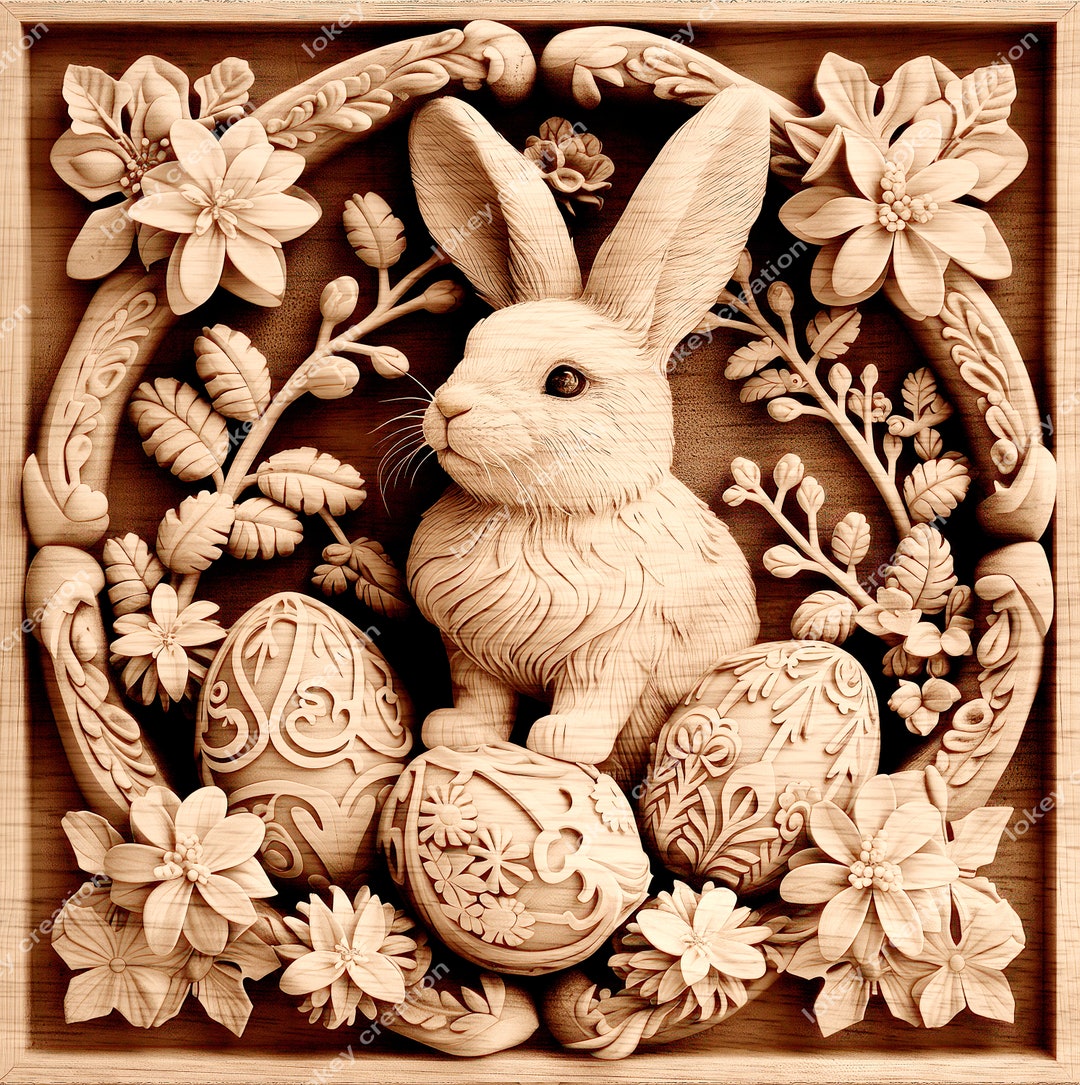 Laser Engrave File, 3D Illusion, PNG for Engraving, Glowforge, Easter ...