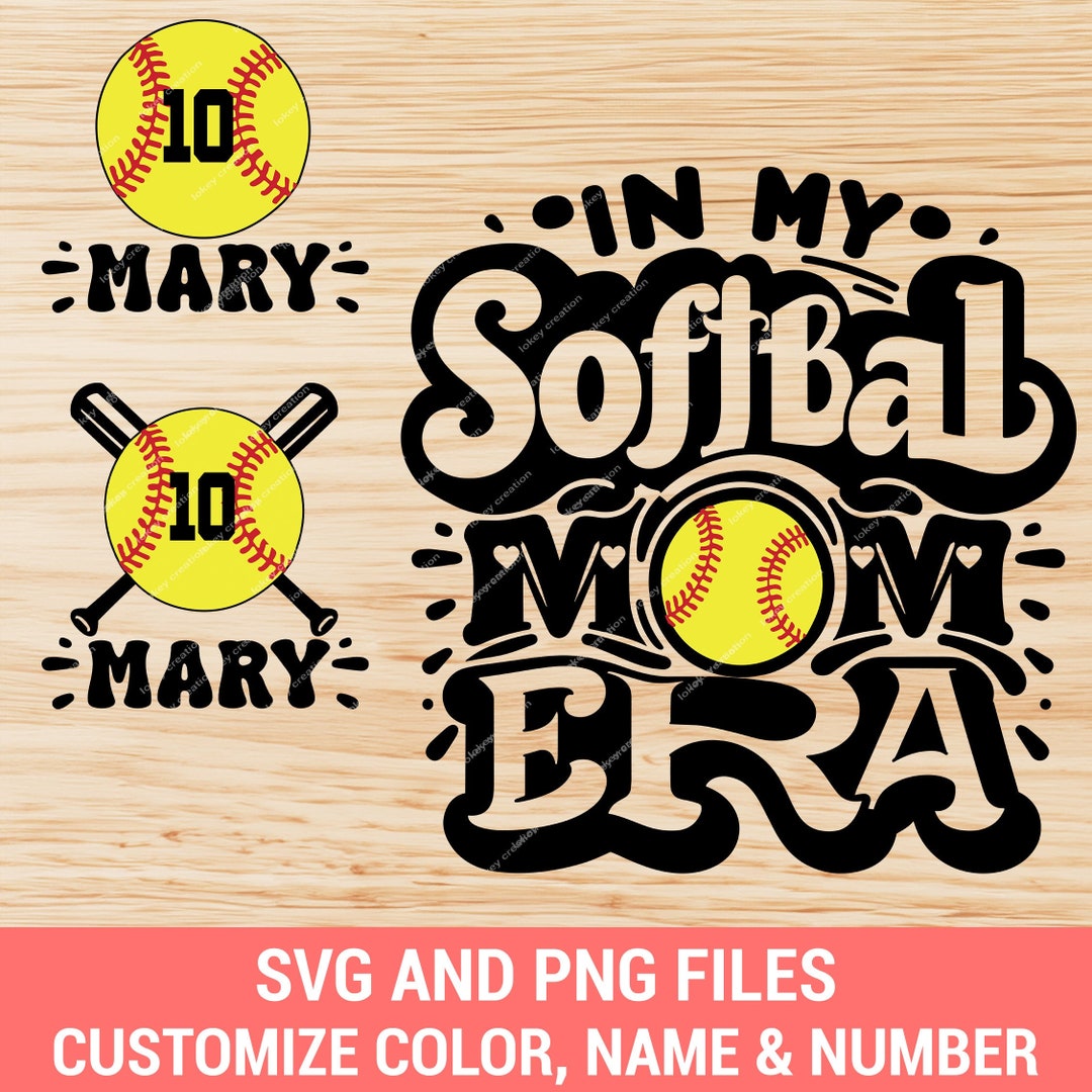 Custom in My Softball Mom Era Svg, Softball Mama Svg, Mother's Day Svg ...
