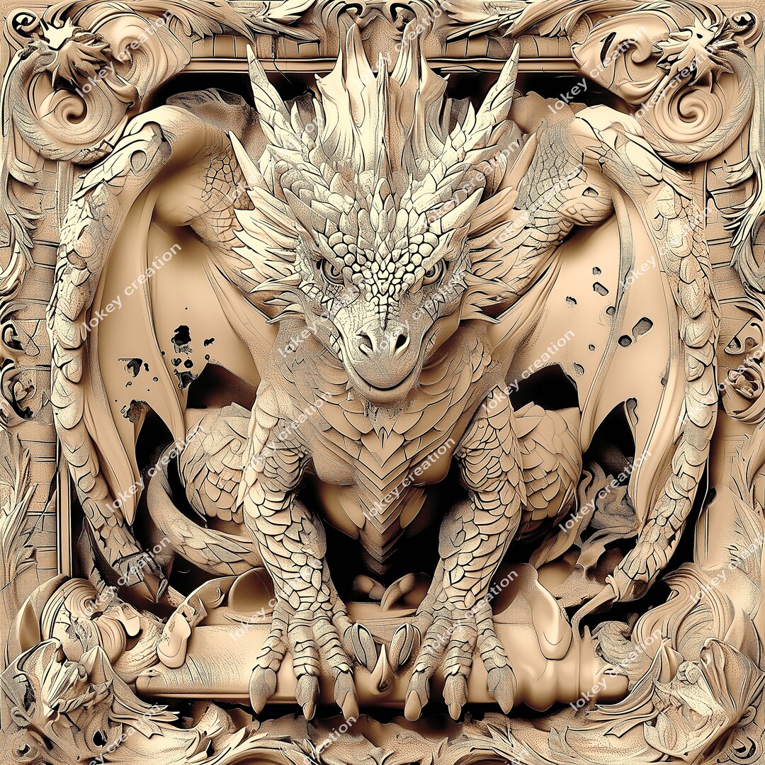 Laser Engrave File, 3D Illusion, PNG for Engraving, Glowforge, Dragon ...