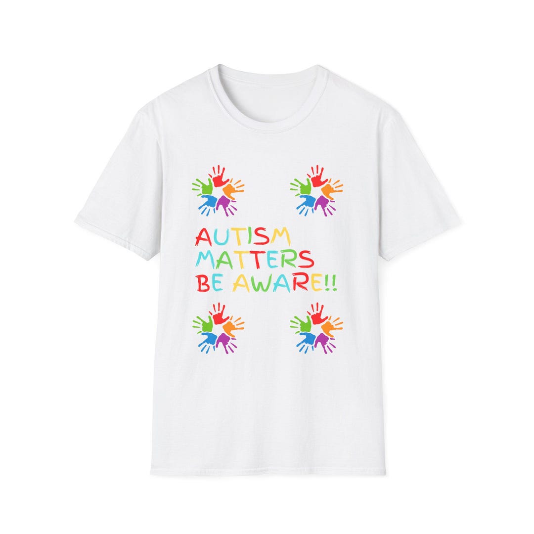 Autism Matter Be Aware!! T-shirt | Rainbow Handprints Awareness - Etsy