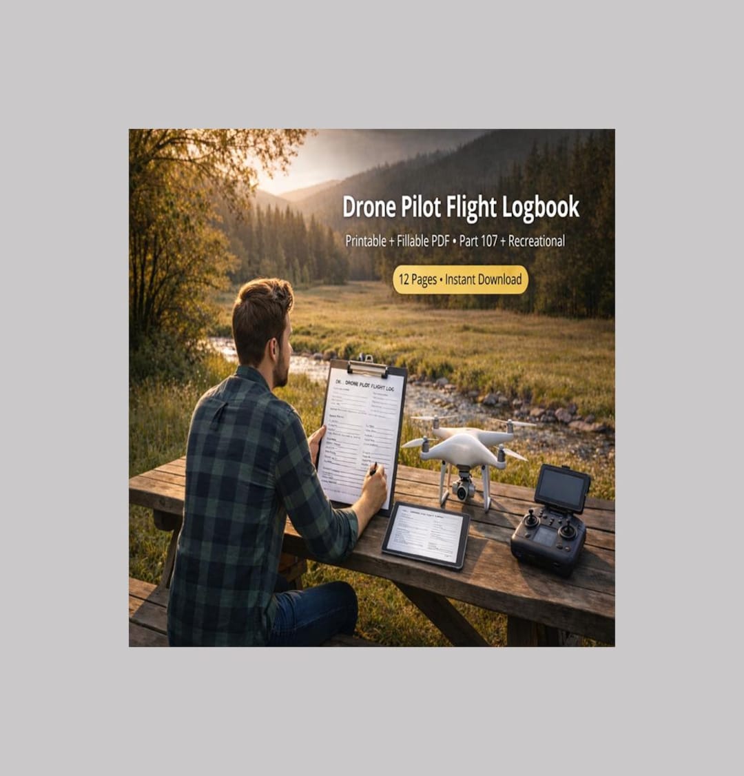 Drone Pilot Flight Logbook (fillable PDF) – Recreational & Part 107 - Etsy