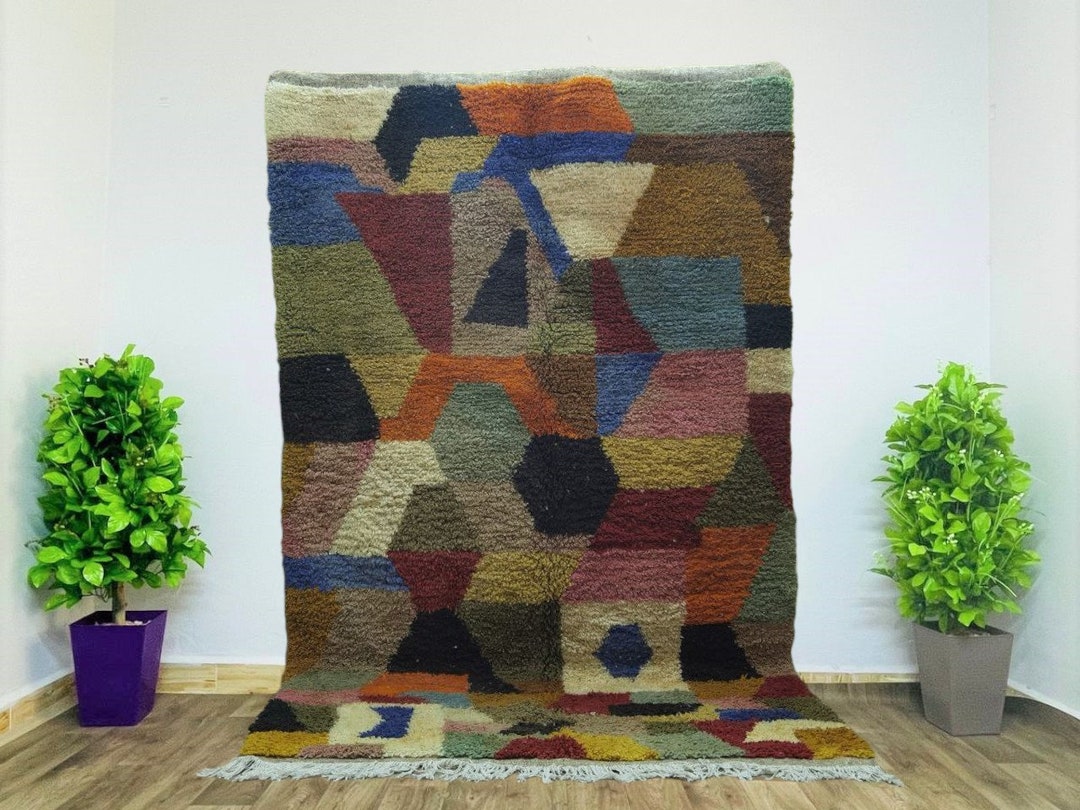 Special Handmade Colorful Wool Area Rug, Customizable Moroccan Rug ...
