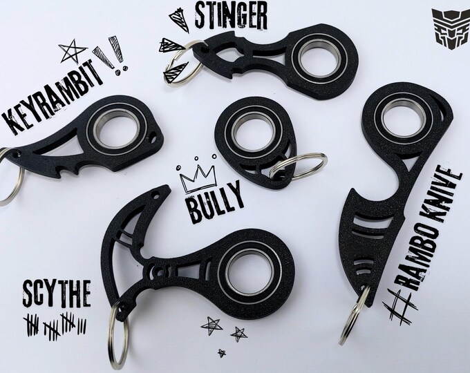 Keyrambit Keychain Spinner – 3D Printed Fidget Toy With Ball Bearing - Etsy