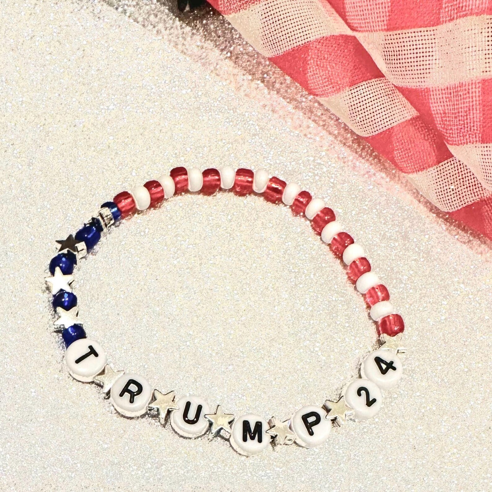 Trump 24 Beaded Bracelet American Flag Presidential Election donald J ...