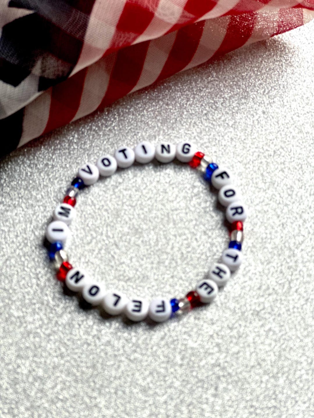 Im Voting for the Felon Beaded Bracelet Trump 24 Fight Presidential ...