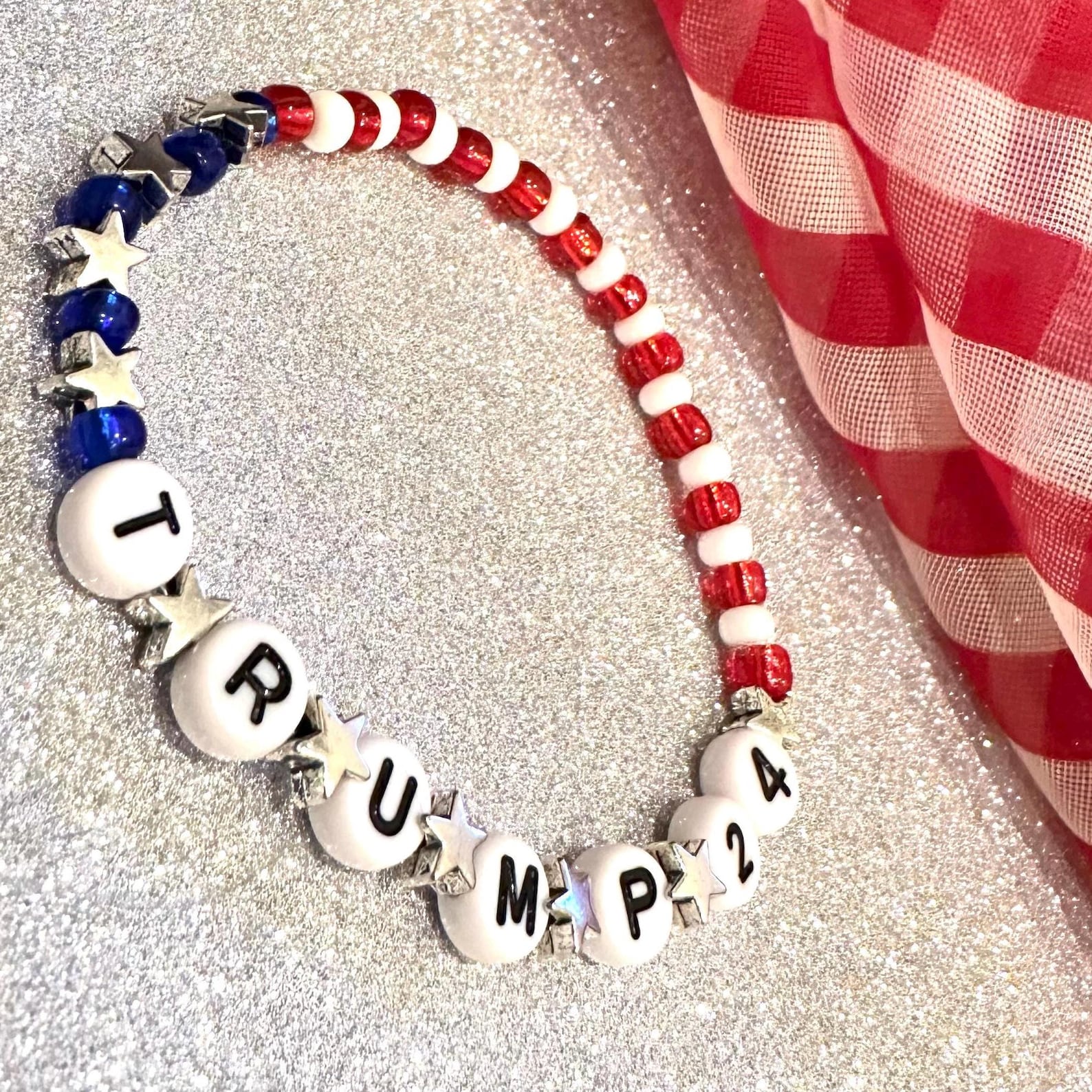 Trump 24 Beaded Bracelet American Flag Presidential Election donald J ...