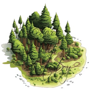 8 Isometric Forest Clipart Bundle High Quality Forest Woods PNG Clipart ...