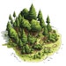 8 Isometric Forest Clipart Bundle High Quality Forest Woods PNG Clipart ...