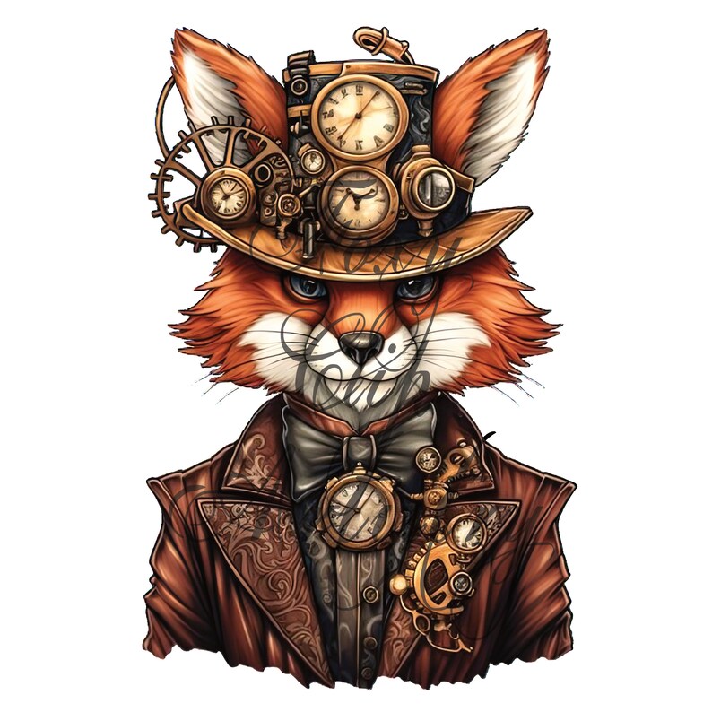 8 Steam Punk Fox Clipart Bundle High Quality Steam Punk Fox PNG Clipart ...