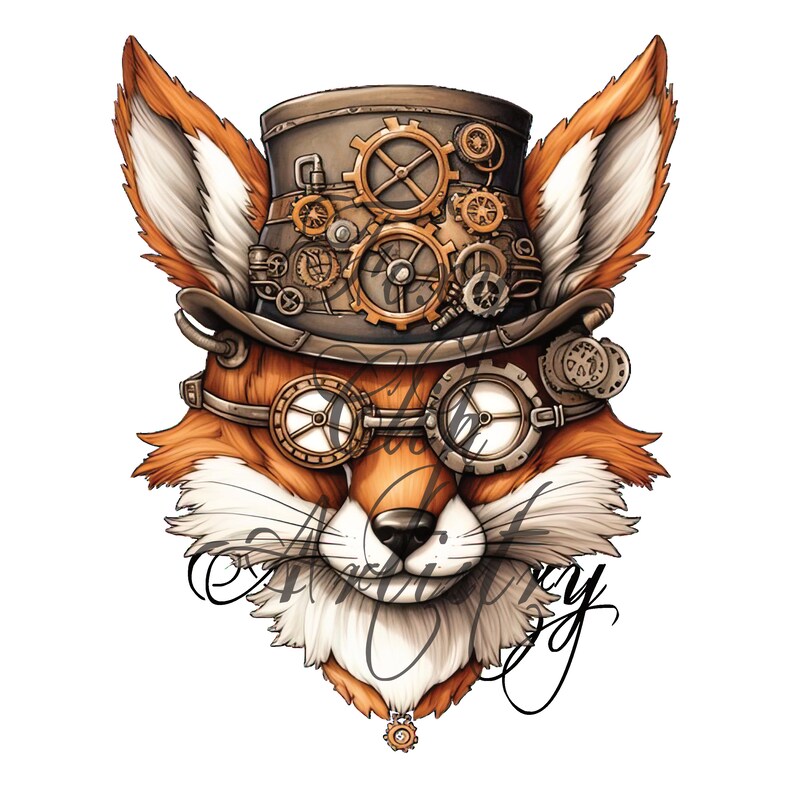 8 Steam Punk Fox Clipart Bundle High Quality Steam Punk Fox PNG Clipart ...