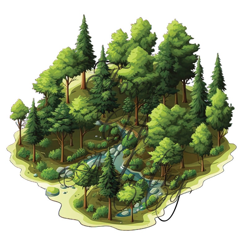8 Isometric Forest Clipart Bundle High Quality Forest Woods PNG Clipart ...