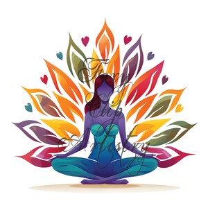 8 Colorful Yoga Clipart Yoga PNG Bundle - High Quality Yoga PNG ...