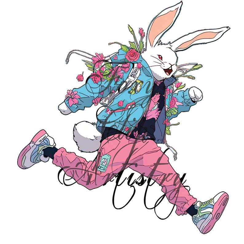 8 Modern Clothes Anime Rabbit Clipart Bundle High Quality - Etsy