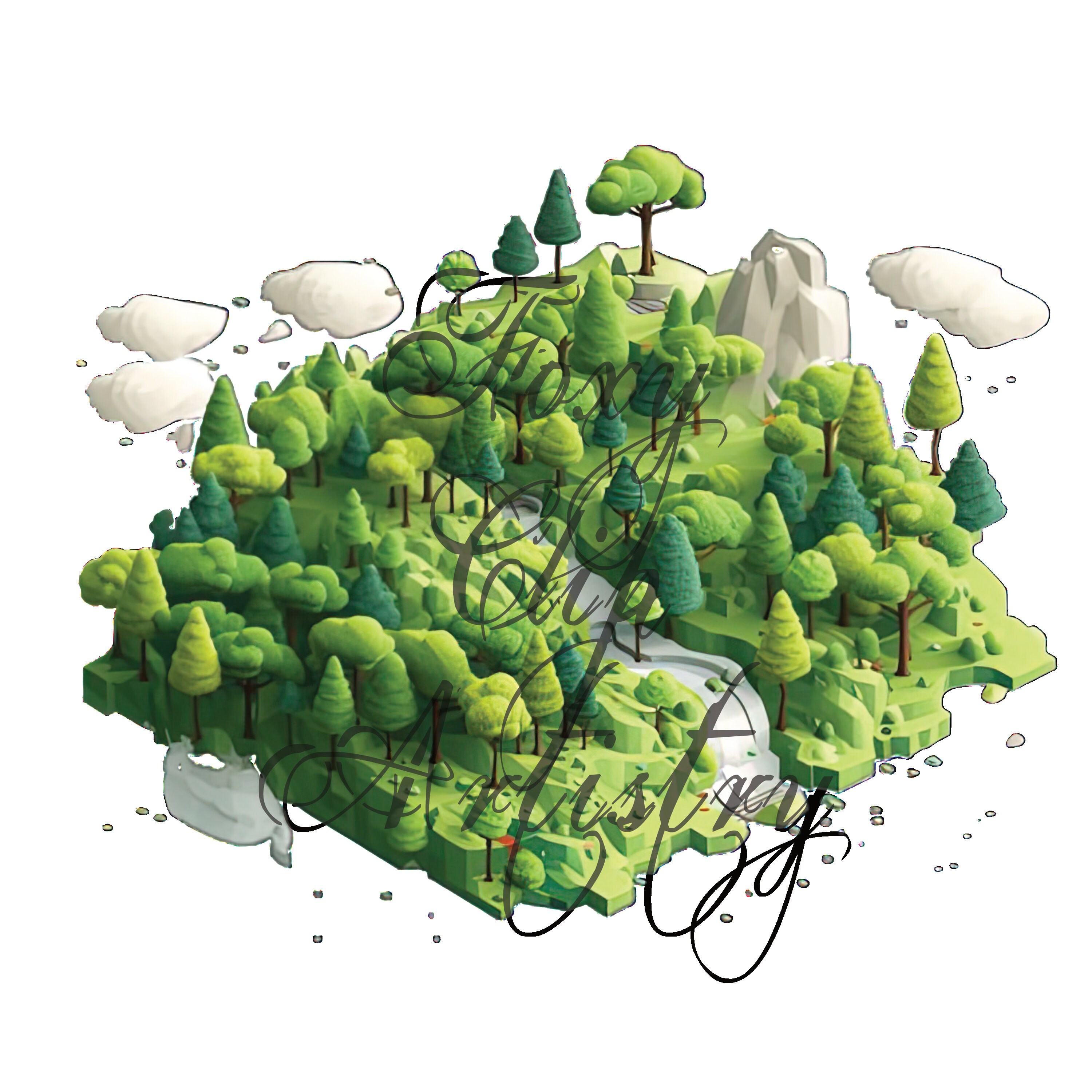 8 Isometric Forest Clipart Bundle High Quality Forest Woods PNG Clipart ...
