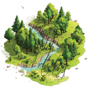 8 Isometric Forest Clipart Bundle High Quality Forest Woods PNG Clipart ...