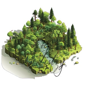 8 Isometric Forest Clipart Bundle High Quality Forest Woods PNG Clipart ...