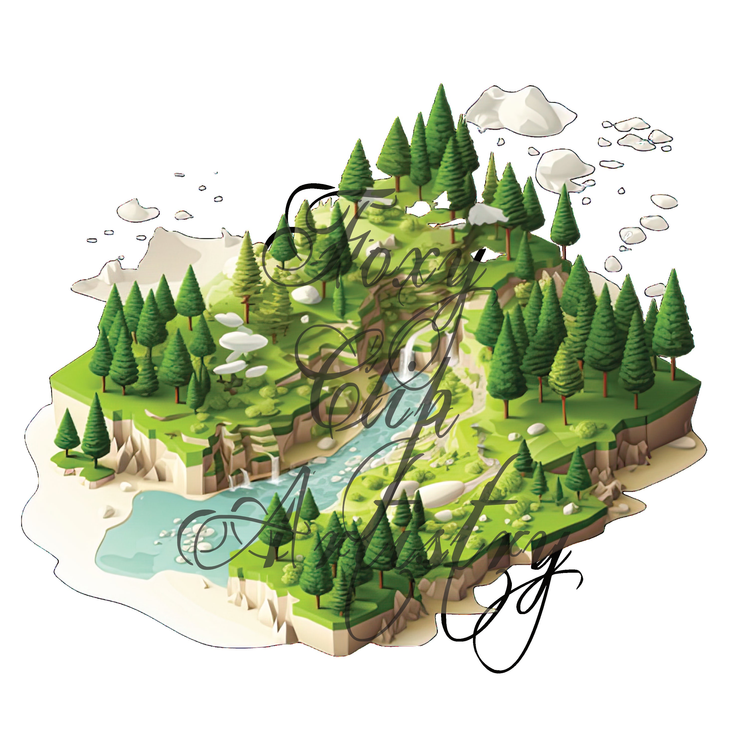 8 Isometric Forest Clipart Bundle High Quality Forest Woods PNG Clipart ...