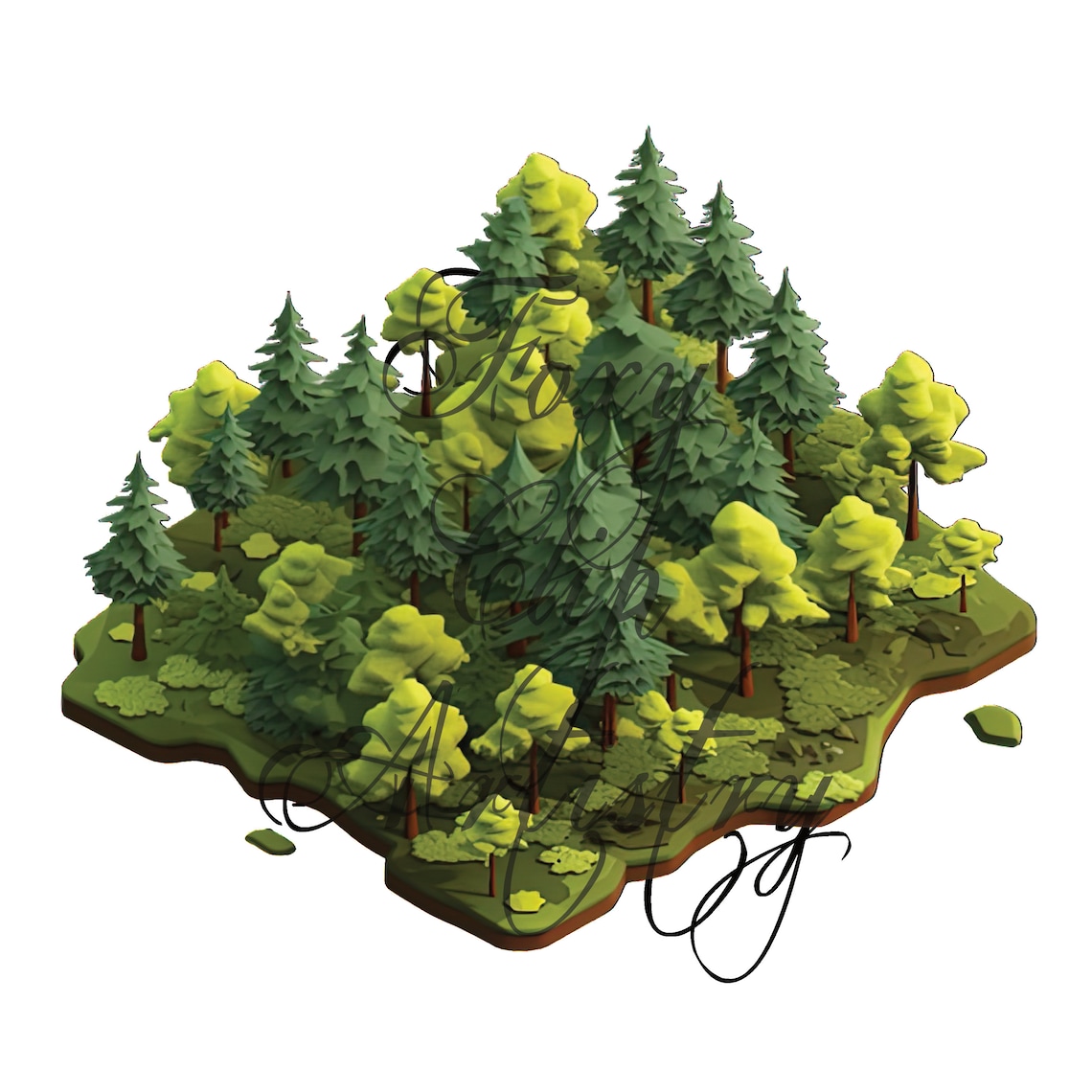 8 Isometric Forest Clipart Bundle High Quality Forest Woods PNG Clipart ...