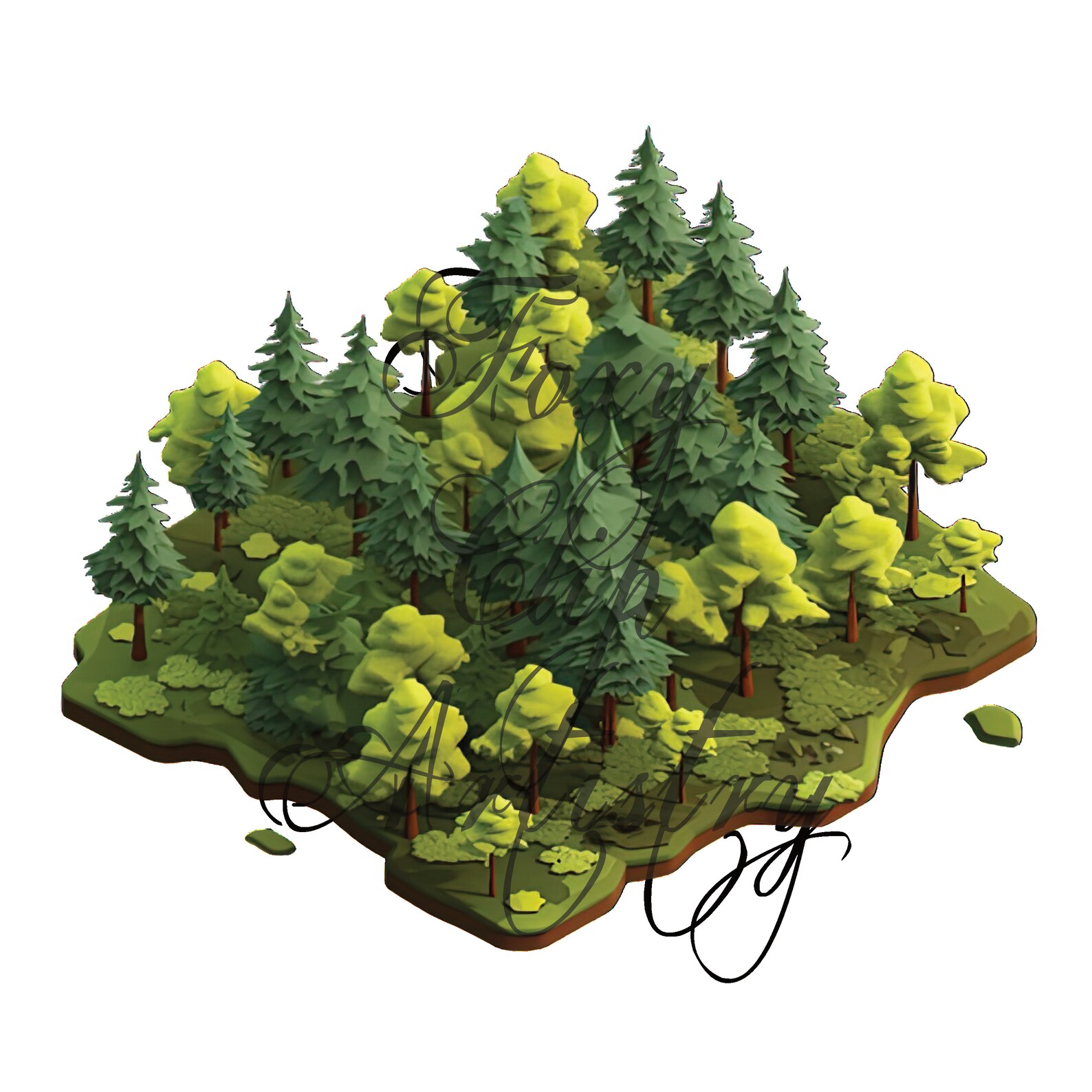 8 Isometric Forest Clipart Bundle High Quality Forest Woods PNG Clipart ...