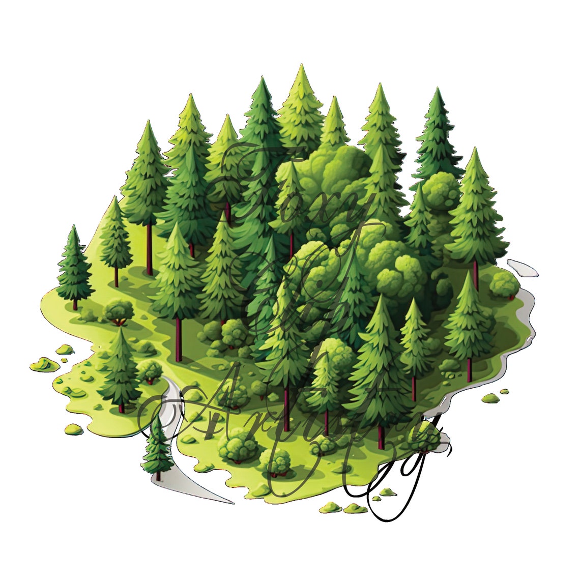 8 Isometric Forest Clipart Bundle High Quality Forest Woods PNG Clipart ...